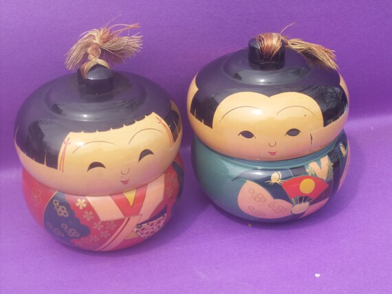 Japanese People Jars Brought Back From Korean War in Wooden | Etsy