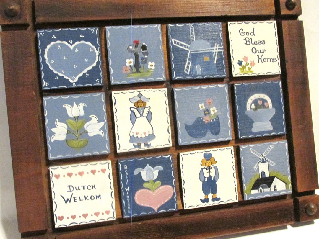 Dutch Welkom (welcome) Folk Art Hand Painted Wooden Bless This House ...
