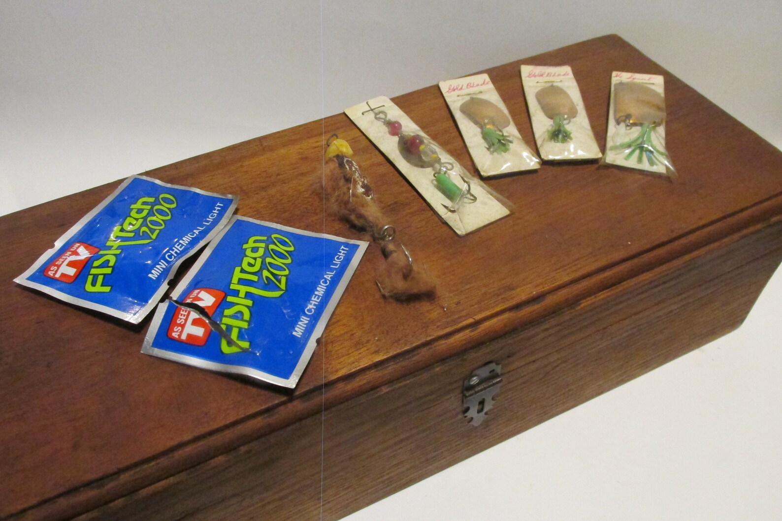 Fishing Dovetail Wooden Fishing Tackle Box With a Few Lures - Etsy