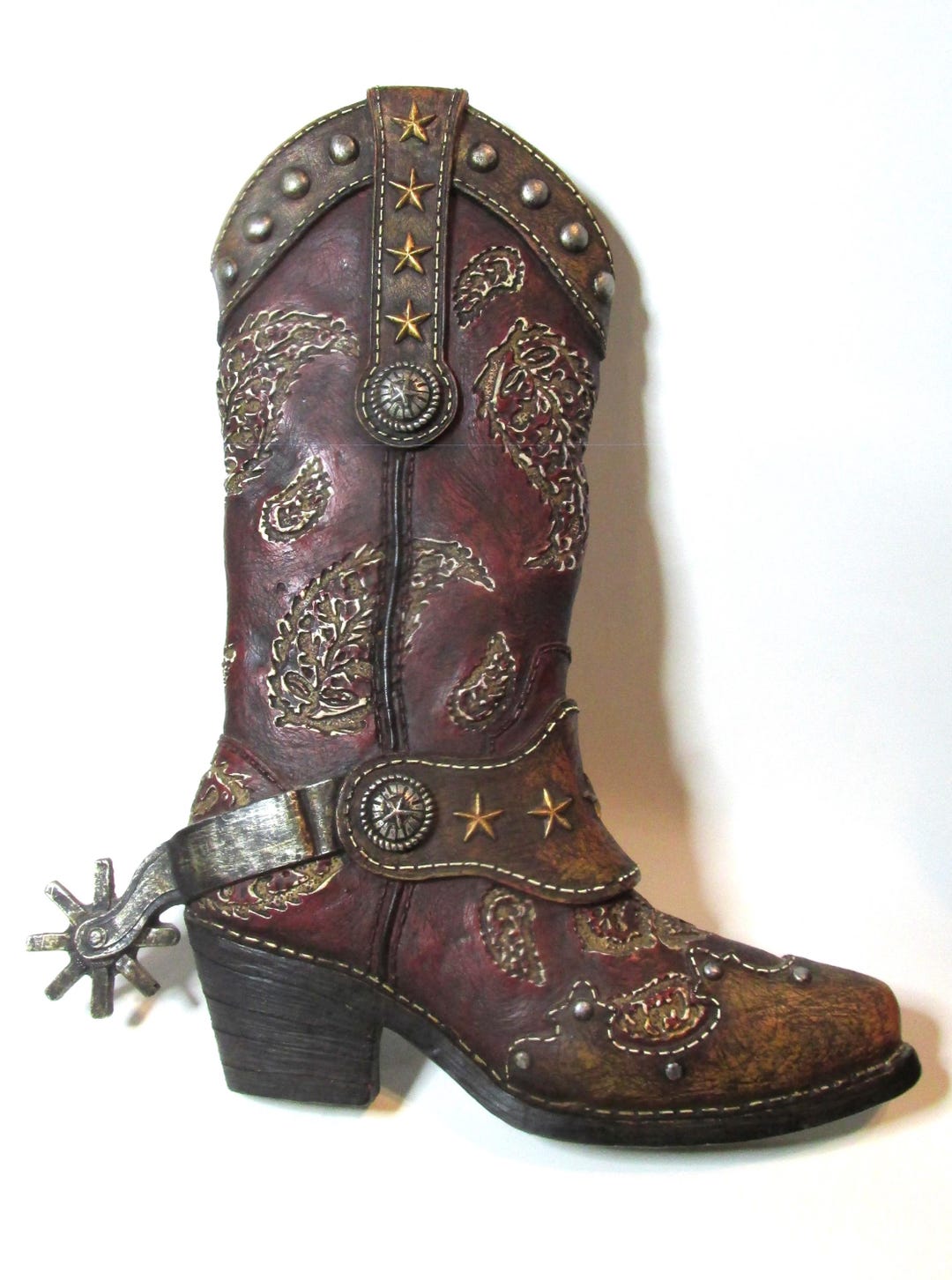 Western Realistic 3 D Large Resin Fancy Cowboy Boot Wall Art - Etsy