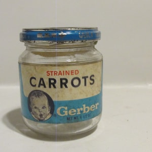 Gerber Vintage Baby Food Jar, Carrots, 4.75 Oz. Empty Jar, Retro Decor ...