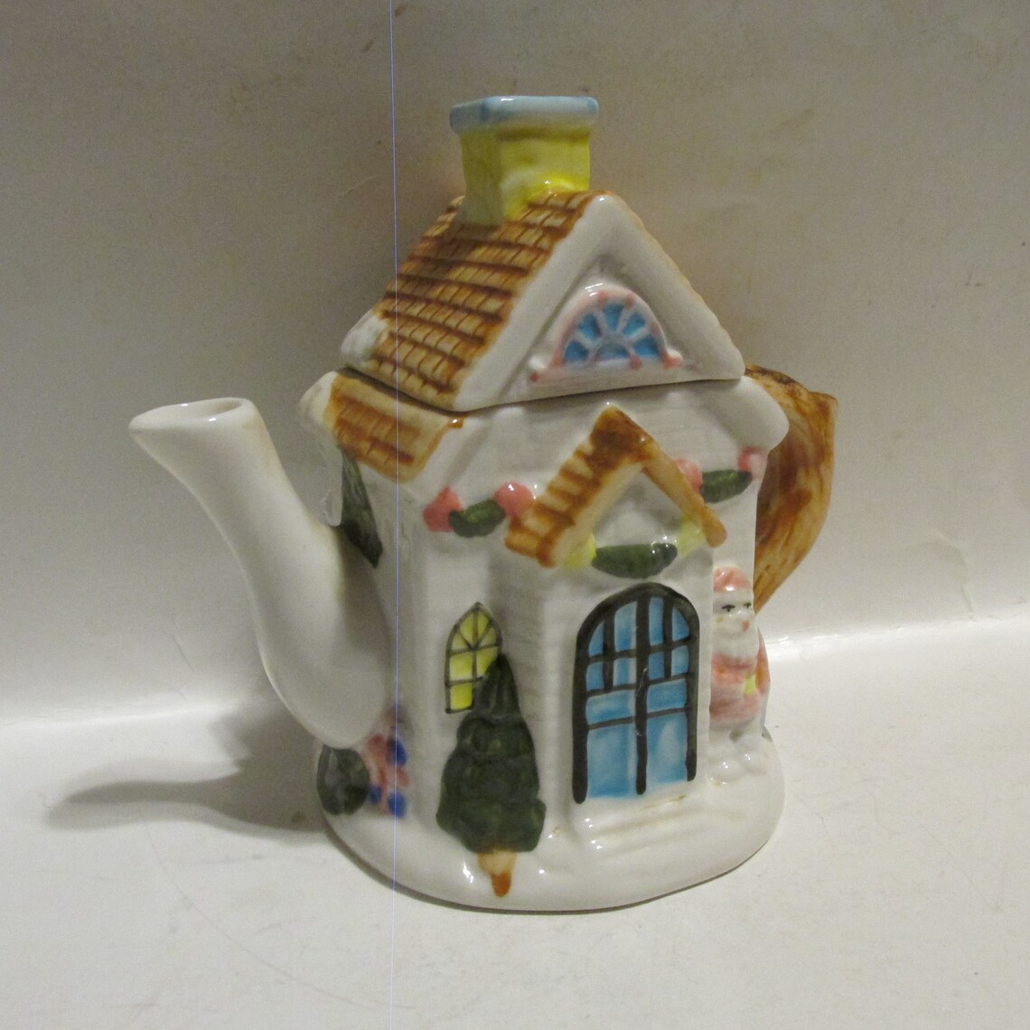 Christmas Cottage House Cottage Church Hand Painted Teapot - Etsy