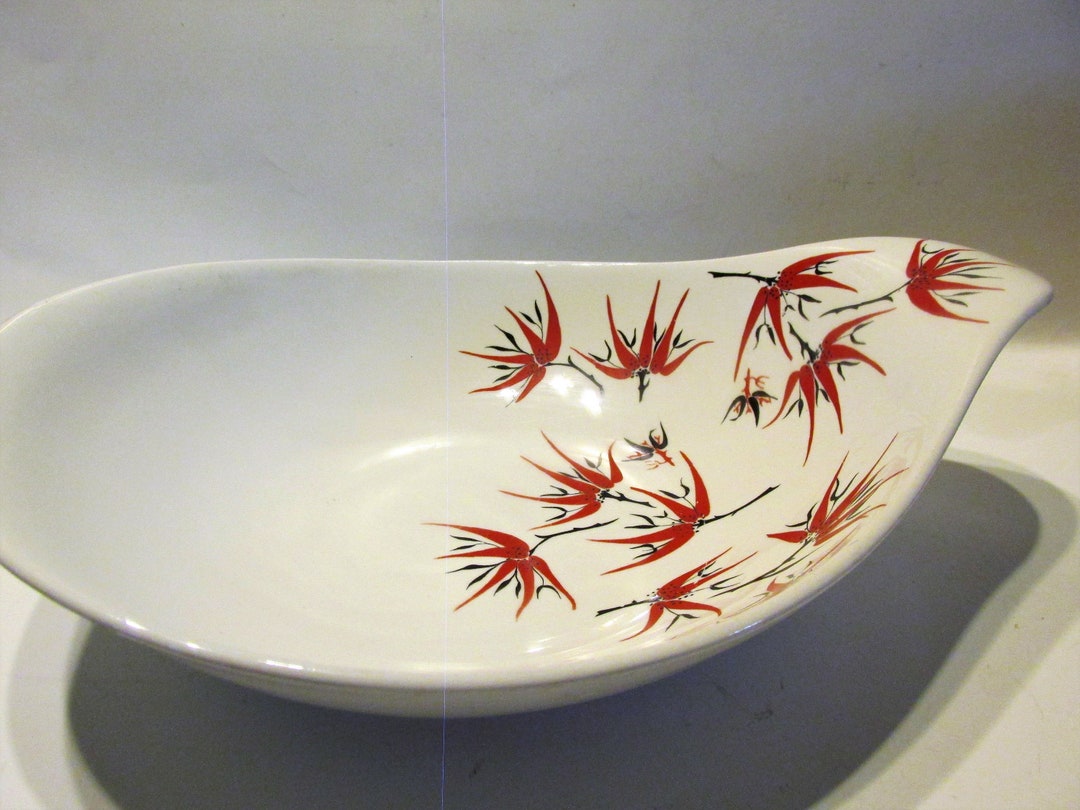 Eva Zeisel Hallcraft Holiday Pattern 1950's Large Lugged Handle Bowl - Etsy