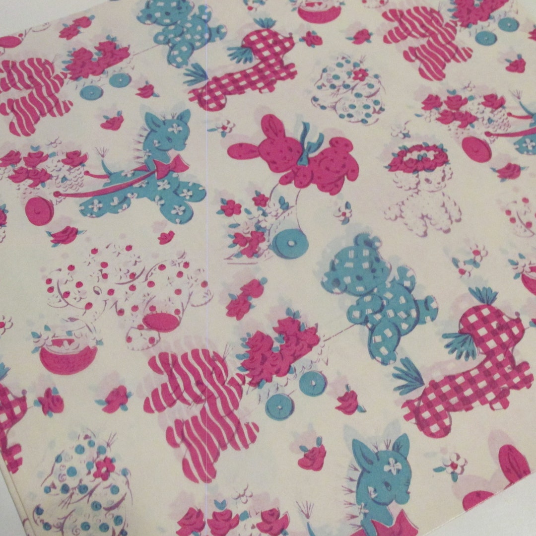 Mid-century Infant Nursery / Baby Shower Factory Fold Wrapping Paper ...