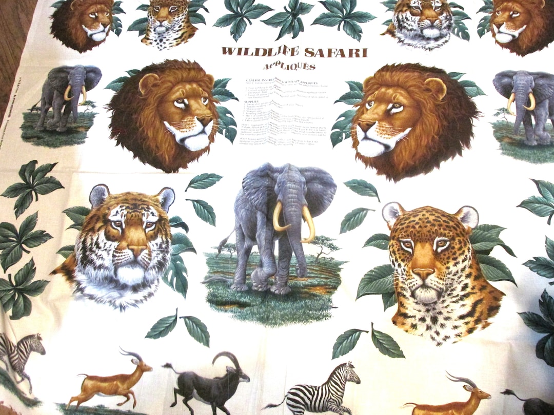 Wildlife Safari Appliques Panel, Africa, Wild Animals, Sewing, Craft - Etsy