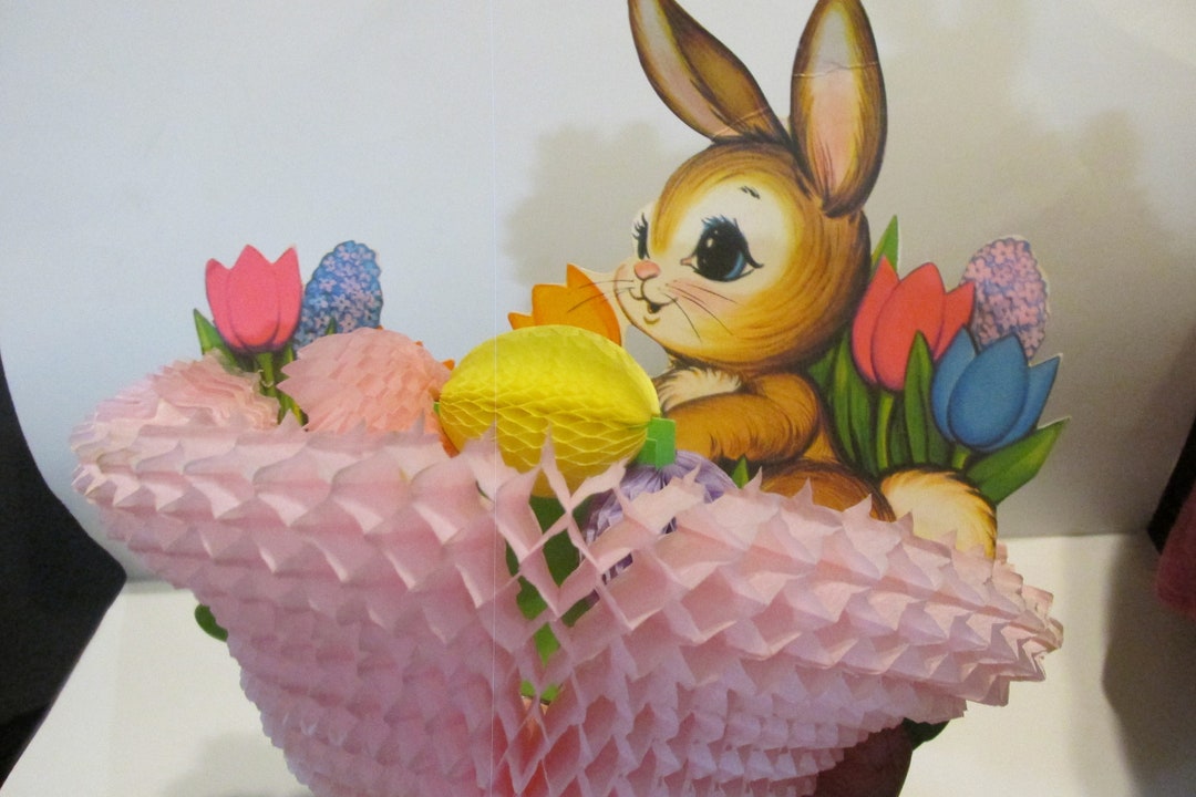 Easter 1979 Beistle Honeycomb Bunny Die Cut "bunny Nest" Art Tissue ...