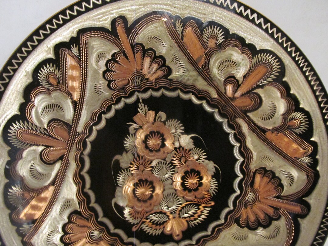 Vintage 1940's Turkish Copper Etched Hand-crafted Artisan Middle ...