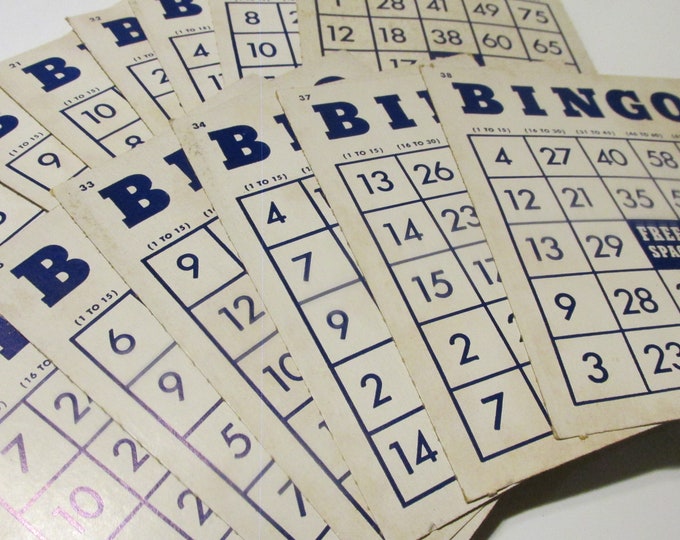 Vintage Set of 20 Bingo Cards / Repurpose - Etsy
