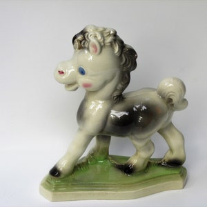 Retro Nursery Pony Figurine , Ceramic, Nursery Decor - Etsy