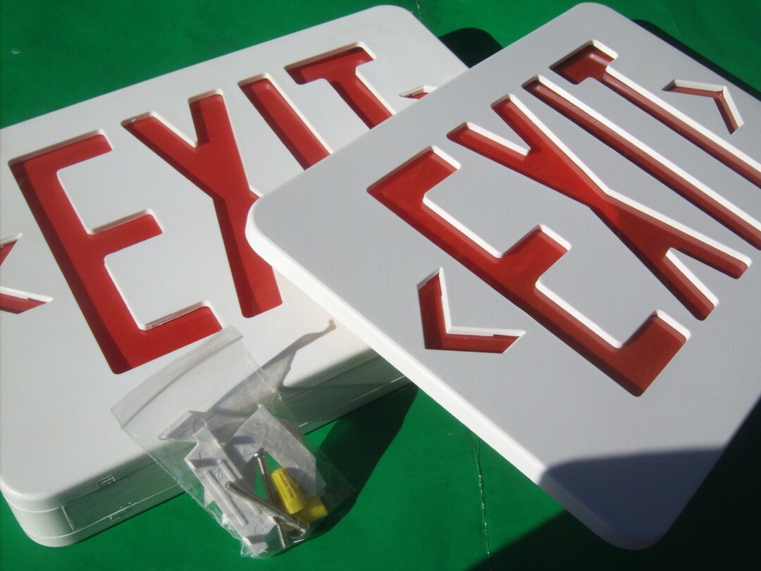 Emergency Exit Sign With Bulb,hardware and Extra Panel - Etsy