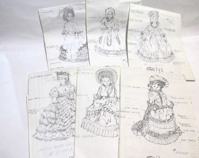 OLA Finch Original Victorian Doll Clothes Pattern, Set of 6 - Etsy
