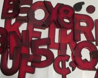 Red Plastic Letters | Etsy