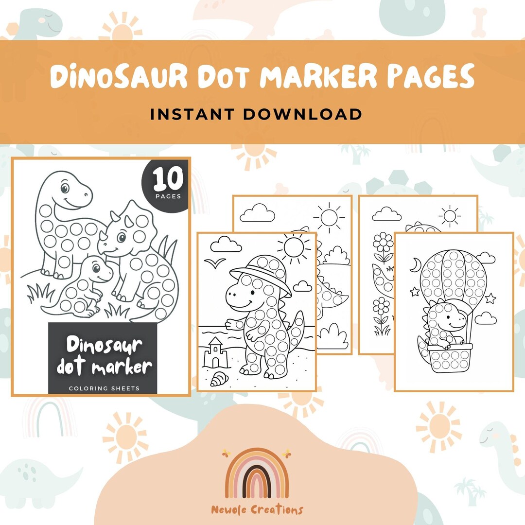 Printable Dinosaur Dot Marker Pages – Preschool Dot Marker Activity ...