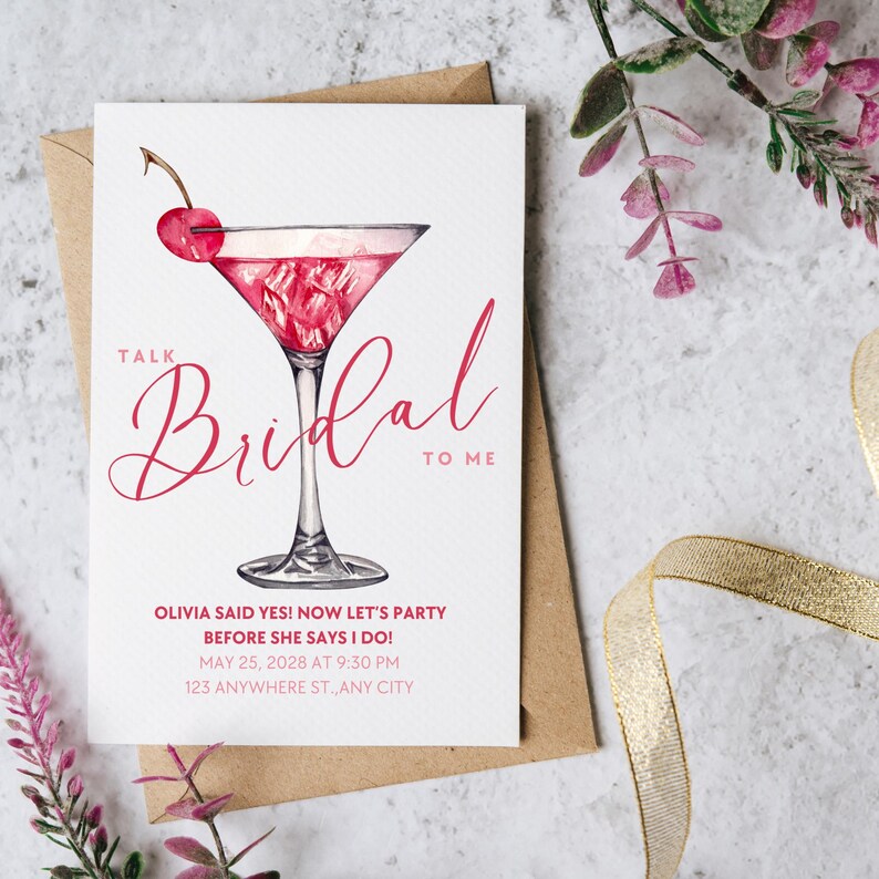Editable Pink Bridal Shower Invitation Template Printable Digital ...