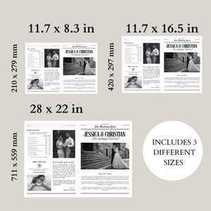 Wedding Newspaper Template With Photo Wedding Newspaper Announcement ...
