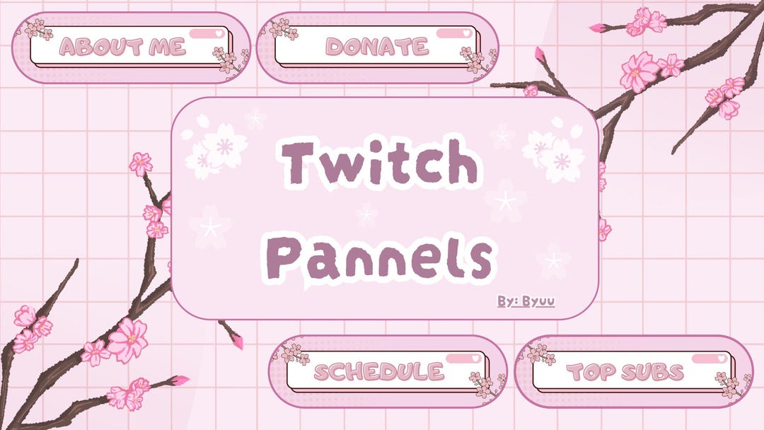 12 Twitch Panels - Sakura Theme - Etsy