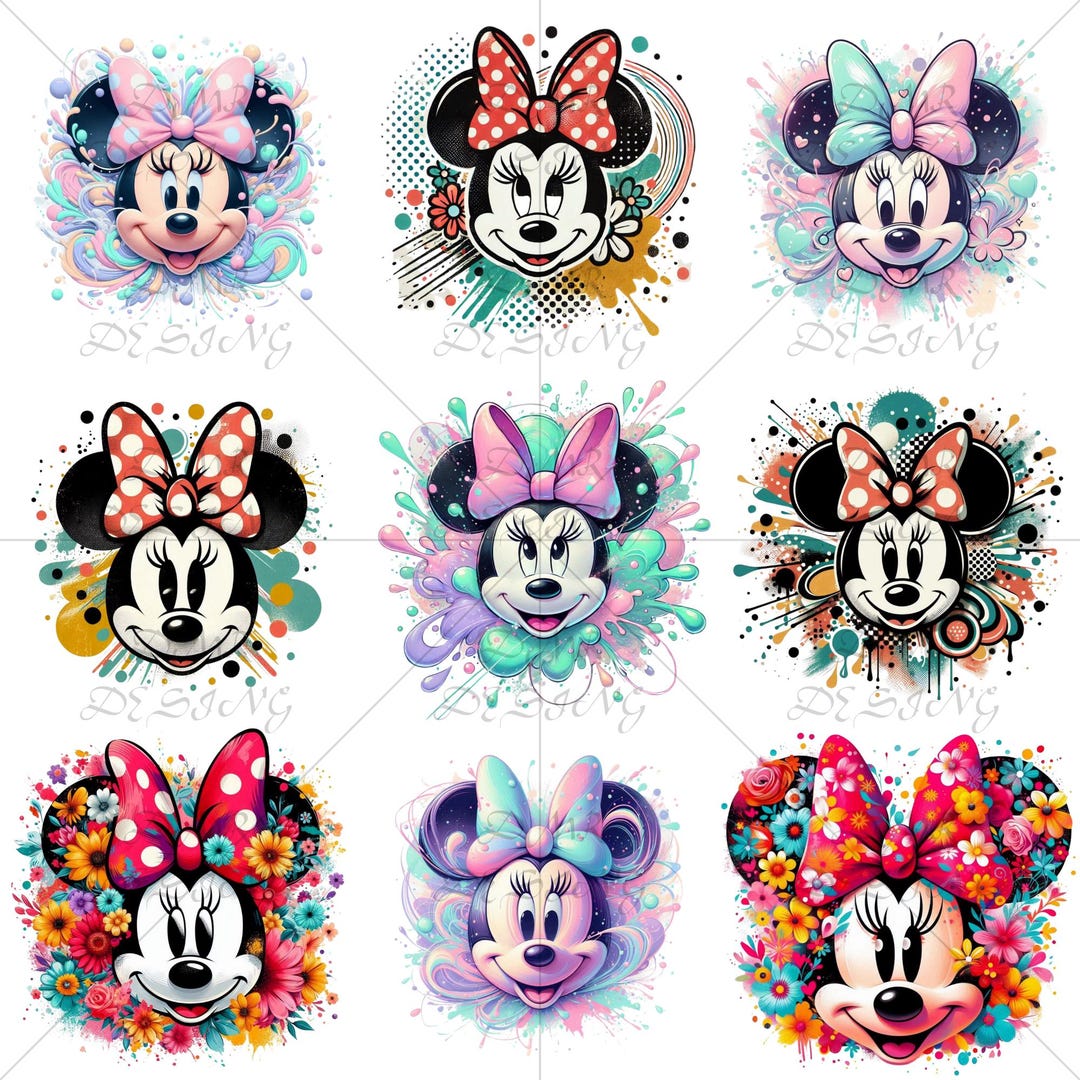 10 PNG Mickey and Minnie Mouse Splash, Mickey Mouse Png Bundle, Mickey ...