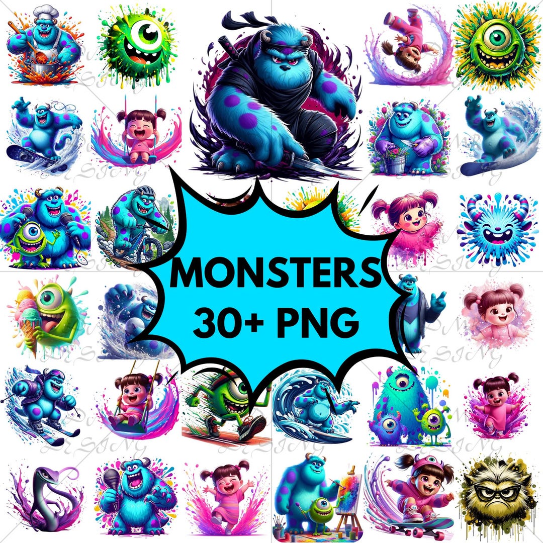 Monsters Svg, Monsters Bundle, Monsters Characters SVG, MONSTERS Png ...