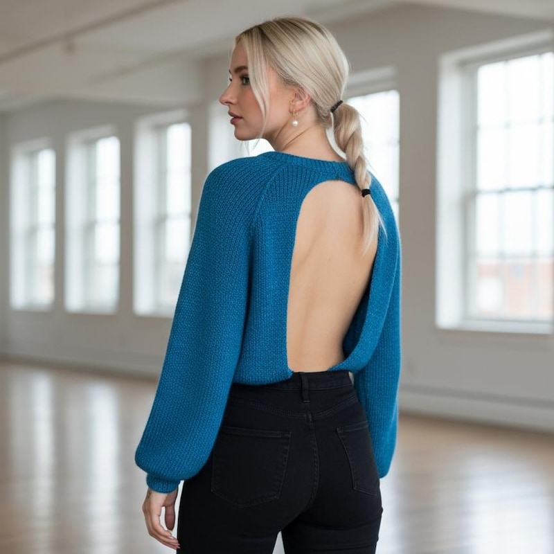 Open Back Sweater - Etsy