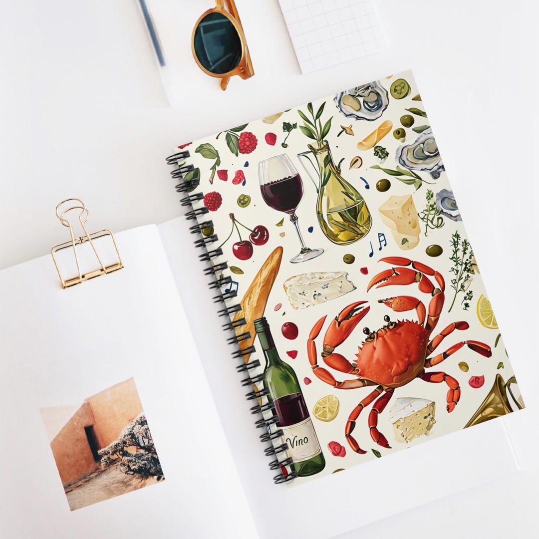 Spiral Notebook Coastal Italian Theme, Ruled Line Journal, Stationery ...