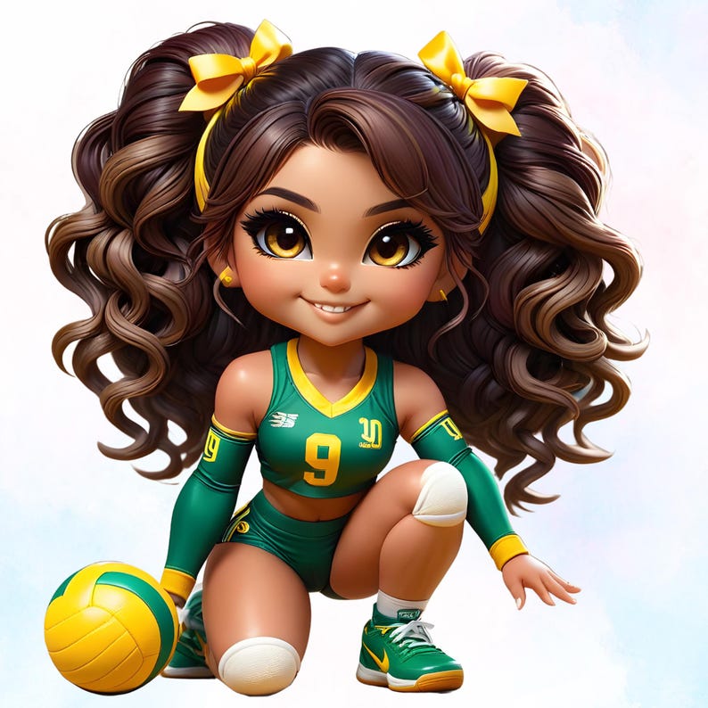 32 Volleyball Chibi Characters PNG – Cute Volleyball Player Clipart ...
