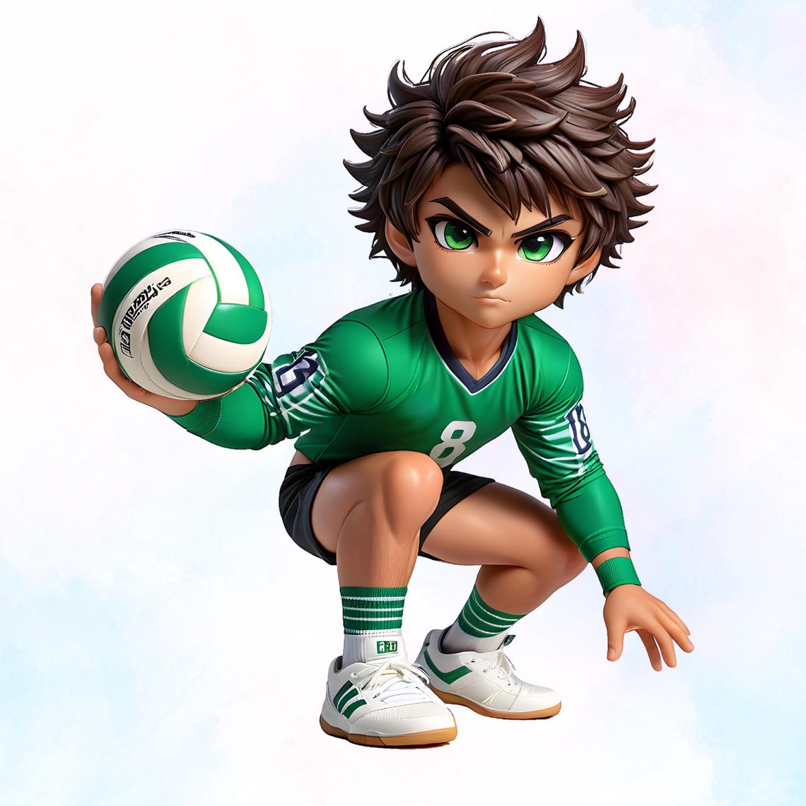 32 Volleyball Chibi Characters PNG – Cute Volleyball Player Clipart ...
