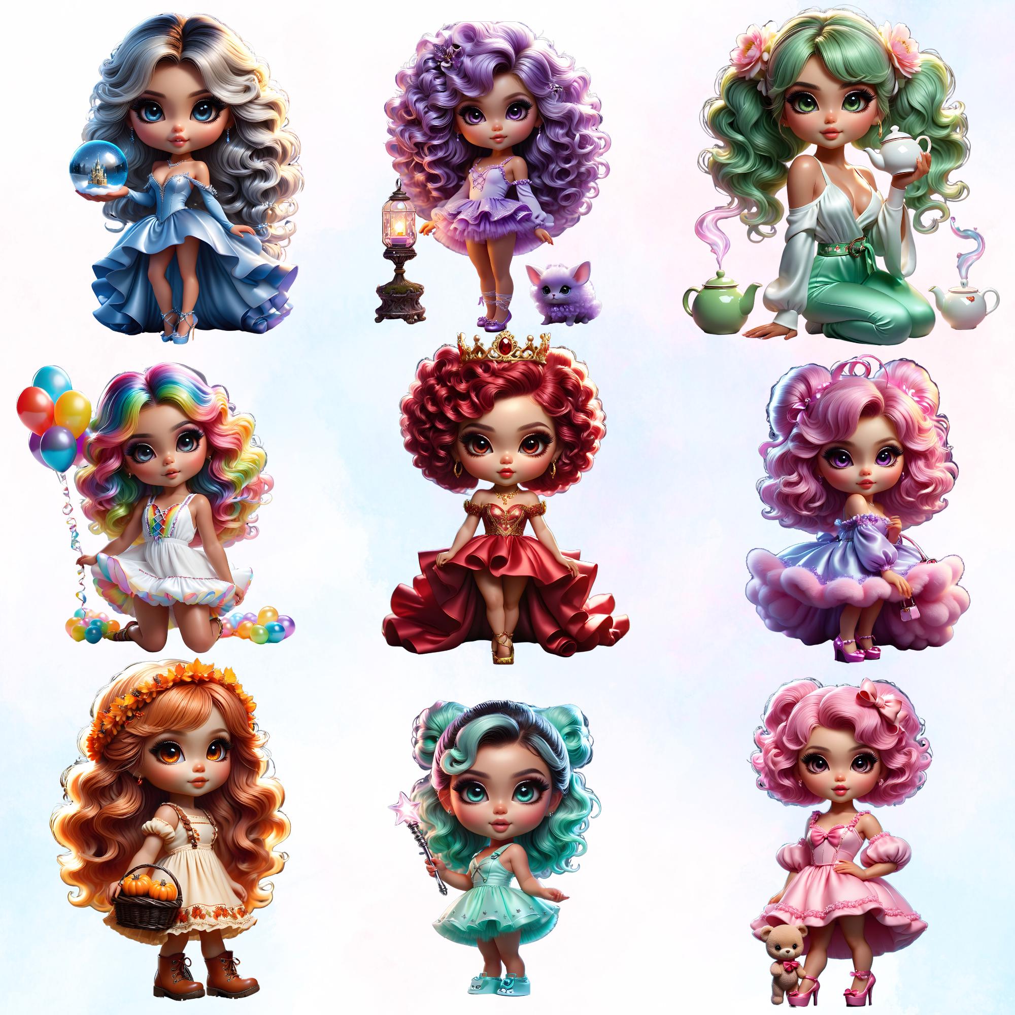 29 Cute Chibi Clipart Girl PNG Bundle – Digital Chibi Characters PNG ...