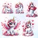 Valentine Unicorn PNG Bundle – Floral Clipart, Sublimation Designs ...