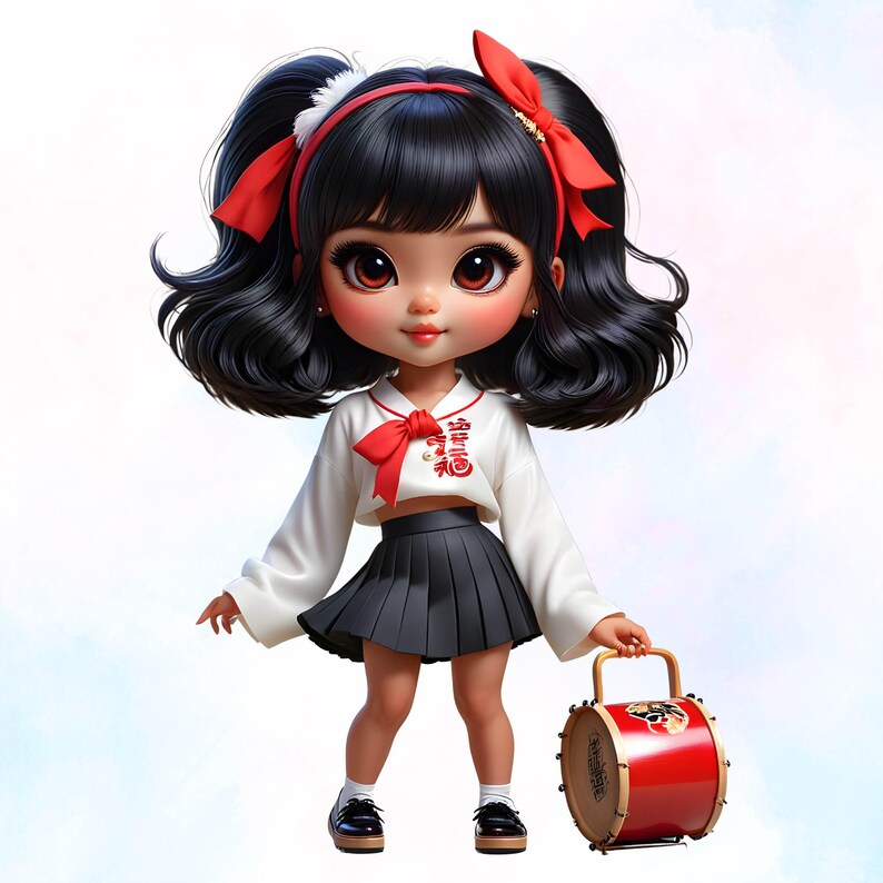 21 Chibi Clipart Chinese Girl PNG Bundle – Cute Digital Illustrations ...