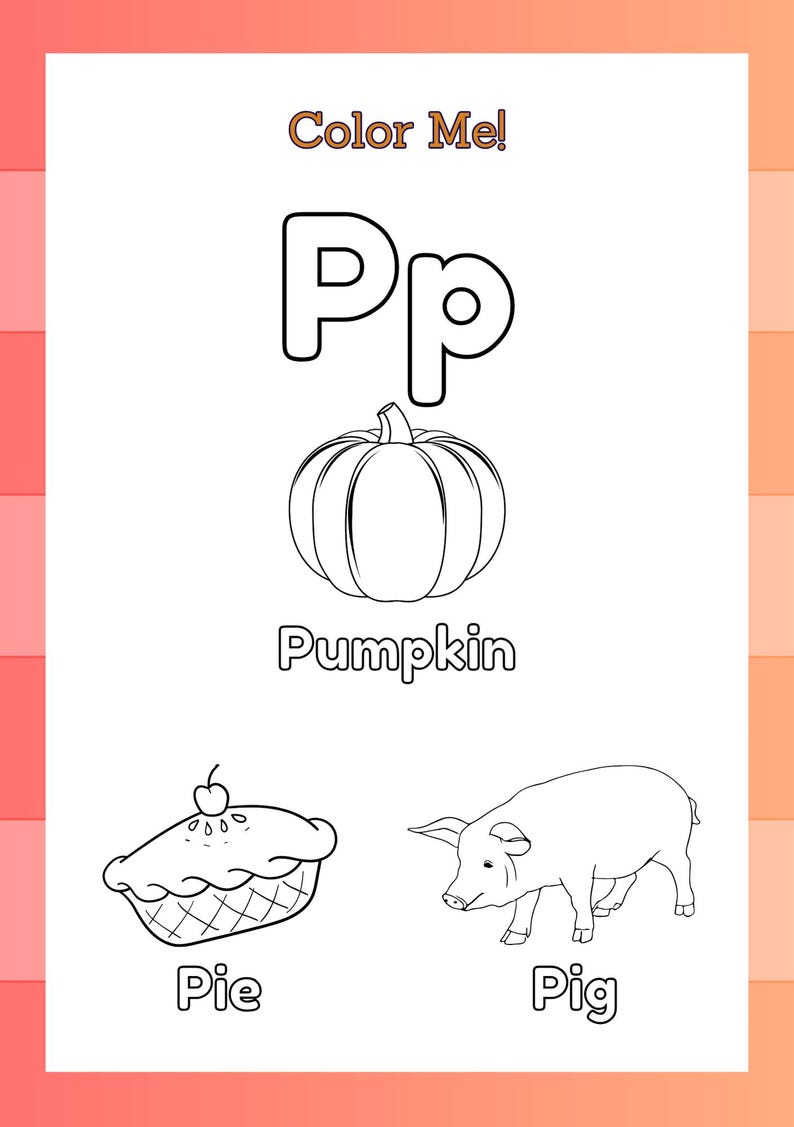 PRINTABLE Alphabet Coloring Book for Toddlers - Etsy