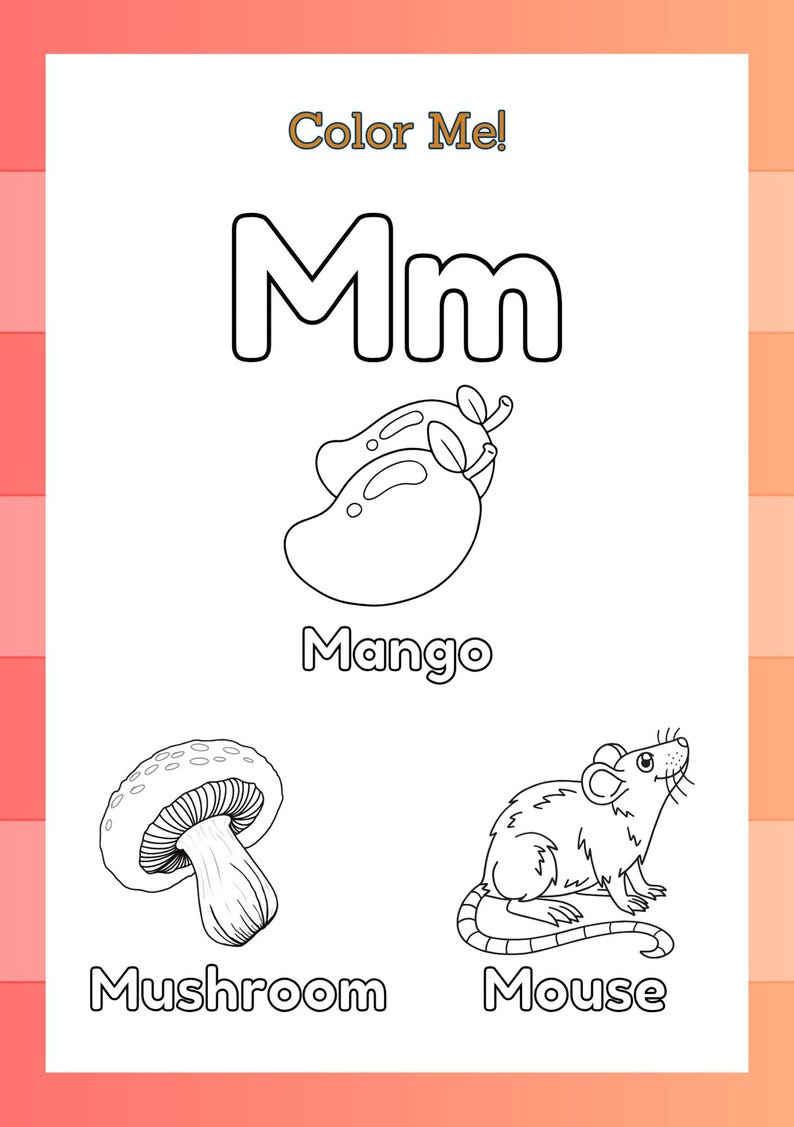 PRINTABLE Alphabet Coloring Book for Toddlers - Etsy