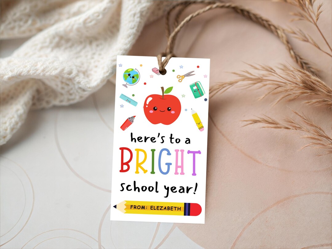 Bright School Year Printable Gift Tag (digital Download) - Etsy