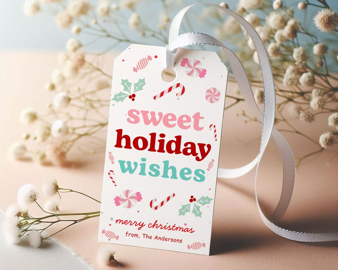 Sweet Holiday Wishes Gift Tags, Christmas Printable (instant Download ...