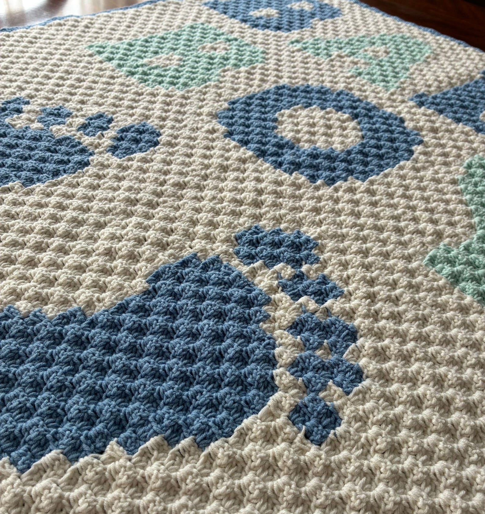 C2C Crochet Baby Boy Blanket Pattern: Striped Nursery Decor (PDF ...