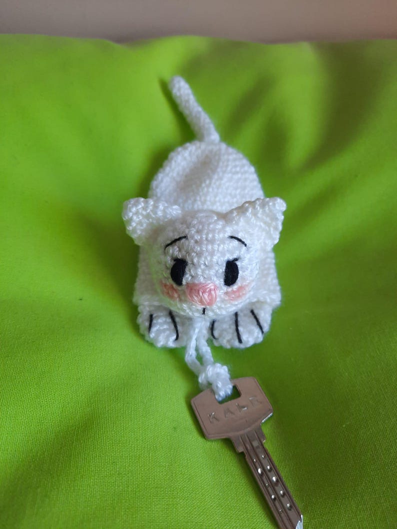 Crochet Kitty Key Cover Pattern, Cute Cat Keychain Crochet PDF ...
