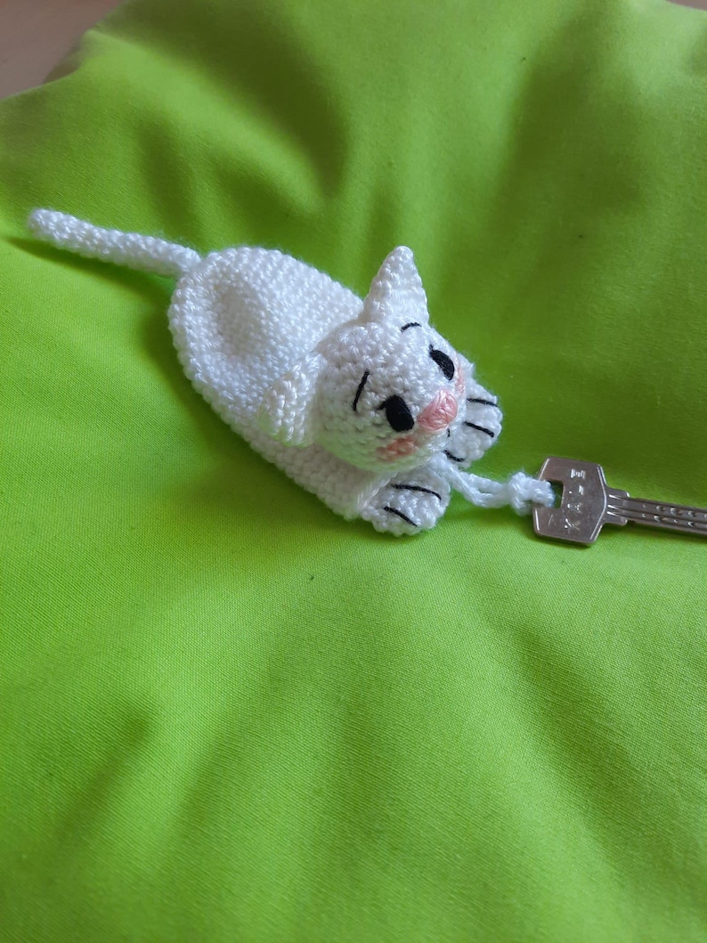 Crochet Kitty Key Cover Pattern, Cute Cat Keychain Crochet PDF ...