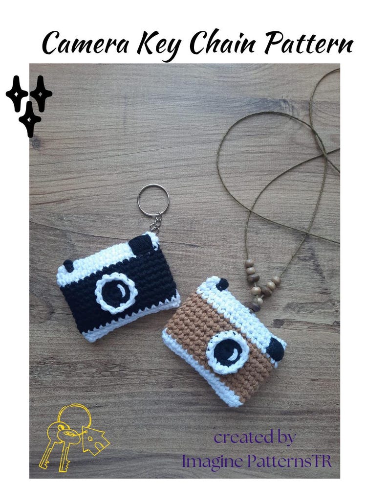 Crochet Camera Amigurumi Pattern: Miniature Keychain Toy (PDF Pattern ...