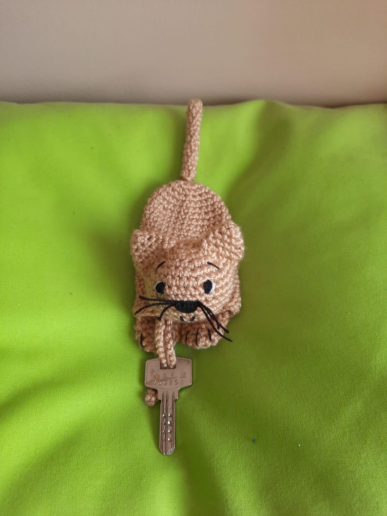 Crochet Cat Key Cover Pattern: Amigurumi Kitty Keychain (PDF Pattern ...