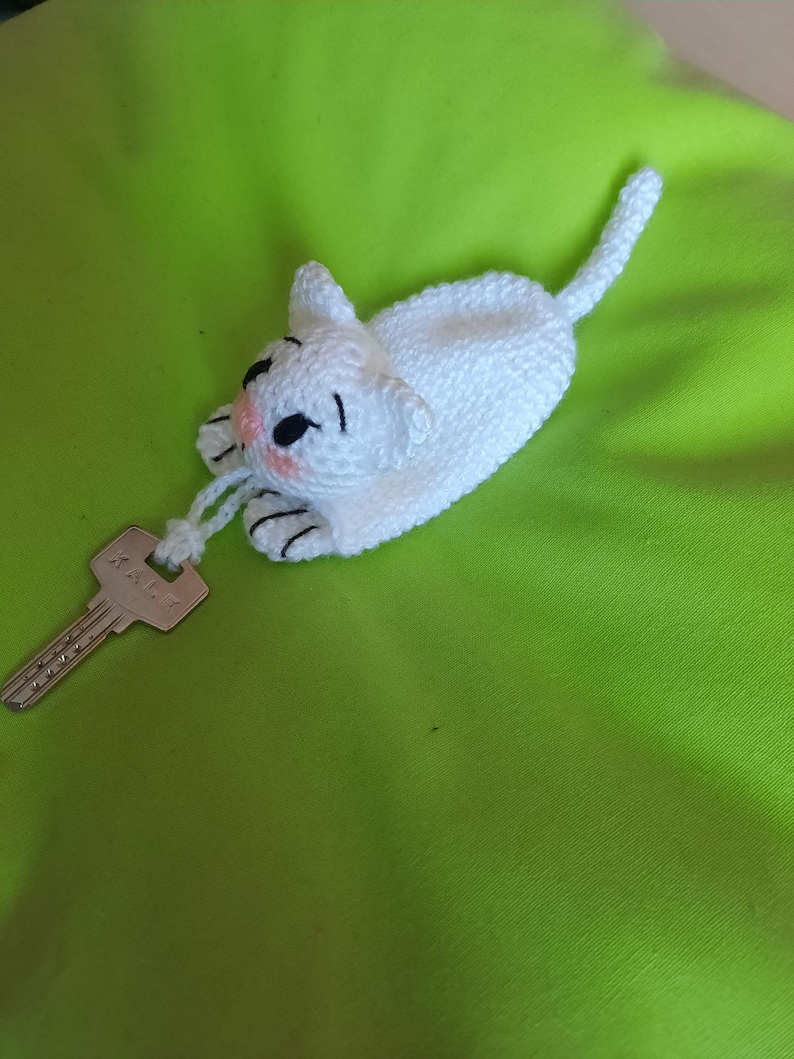 Crochet Kitty Key Cover Pattern, Cute Cat Keychain Crochet PDF ...