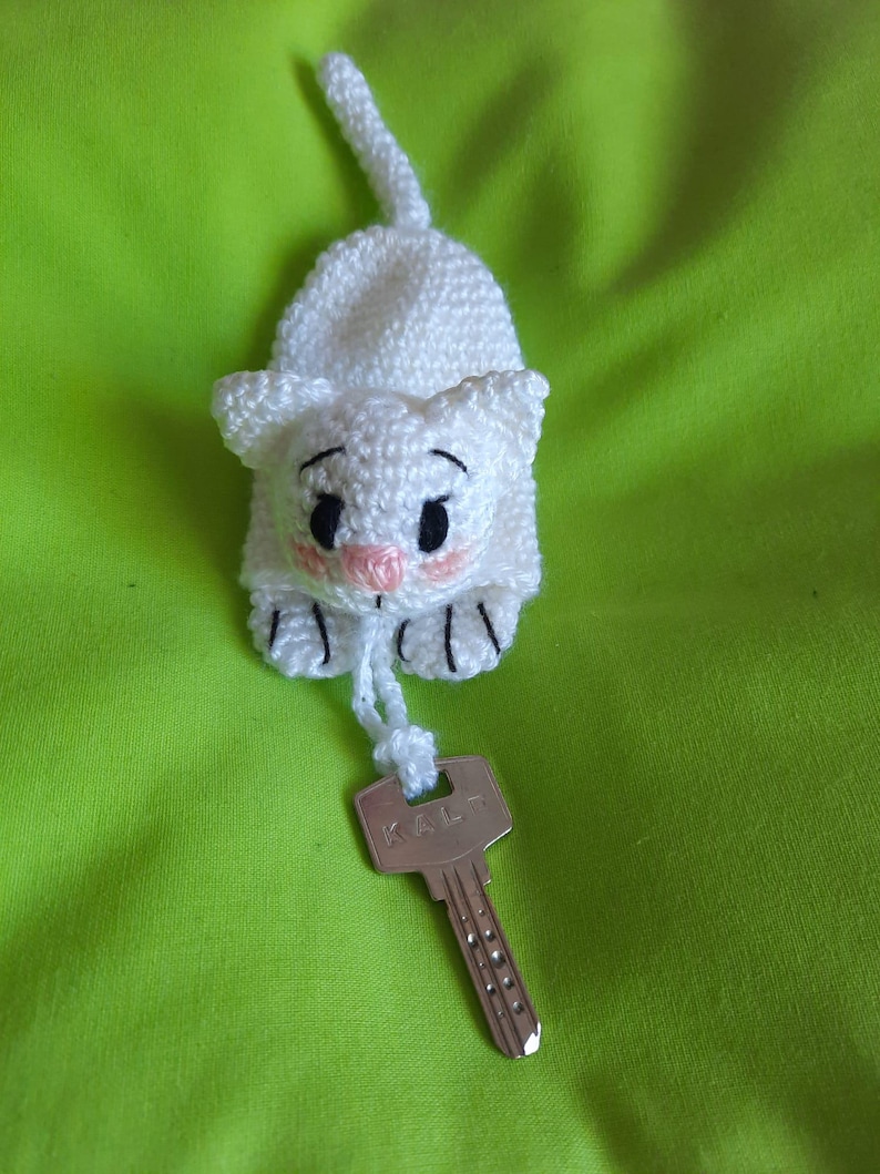 Crochet Kitty Key Cover Pattern, Cute Cat Keychain Crochet PDF ...