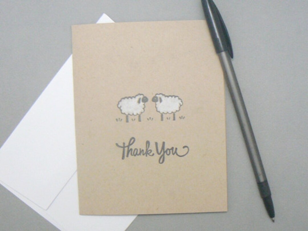 Sheep Thank You Greeting Cards – Set of 5 - Etsy