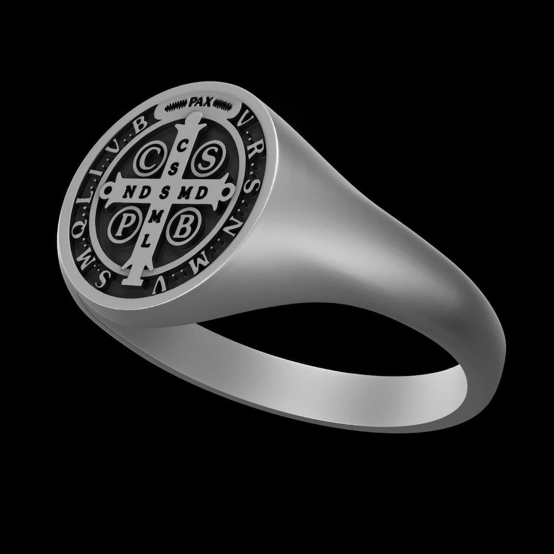 Saint Benedict Ring, Catholic Christian Protection, Sterling Silver ...