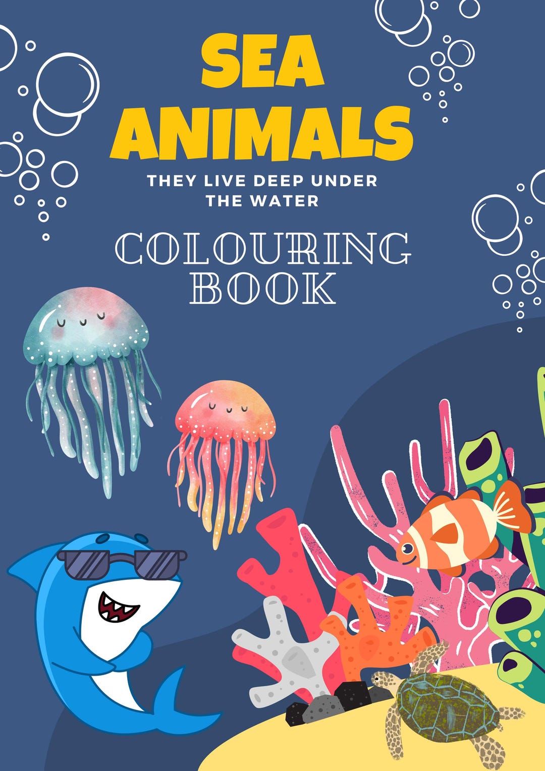 Sea Animals' Coloring Book - Etsy