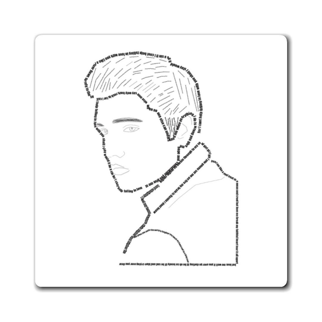 Minimal Line Portrait Magnets | Square Refrigerator Magnet - Etsy