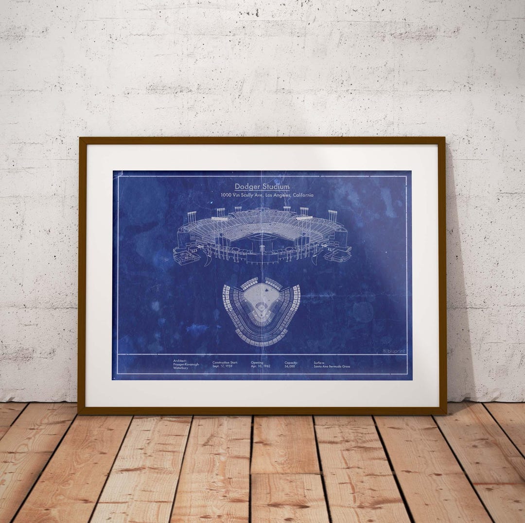 Dodger Stadium Blueprint: 5x7 and 8x10 Printable Digital Download - Etsy
