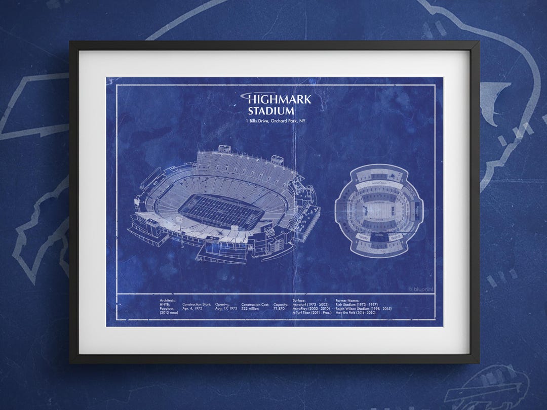 Buffalo Highmark Stadium Art Print: Buffalo Football Blueprint ...