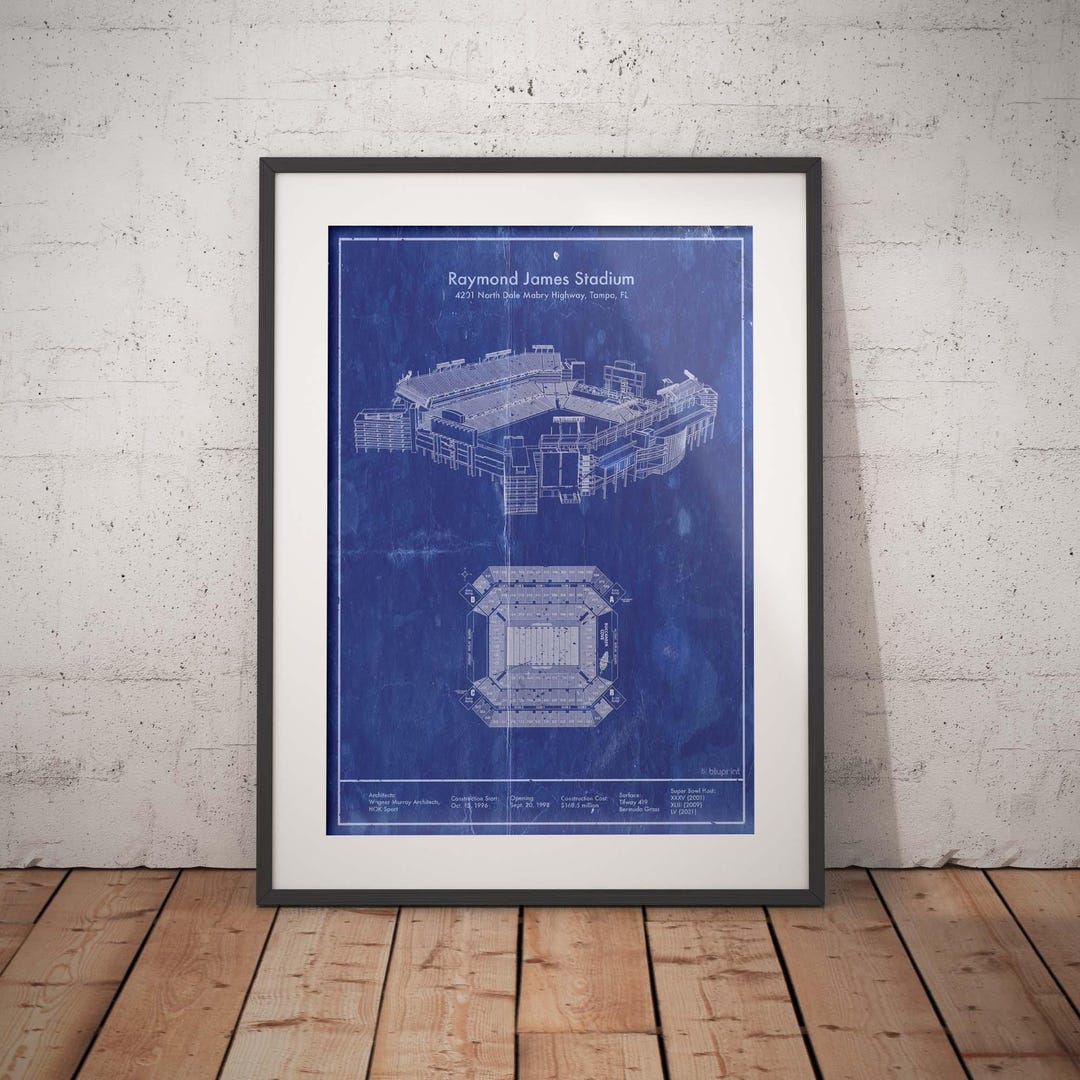 Tampa Raymond James Stadium Digital Print - Vintage Buccaneers Football ...