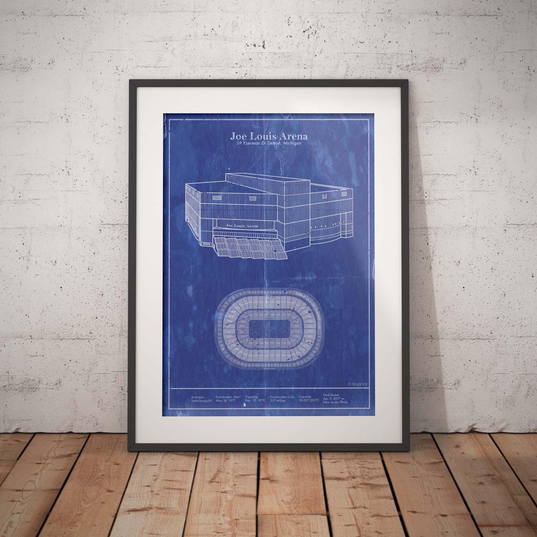 20x30 Printable Detroit Joe Louis Arena Blueprint Digital Download ...