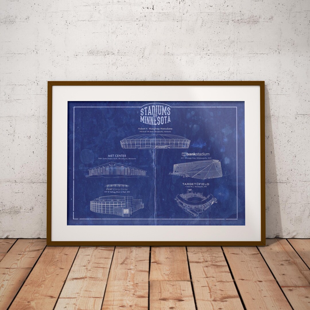 Stadiums of Minnesota Blueprint: 5x7 and 8x10 Printable Download. - Etsy