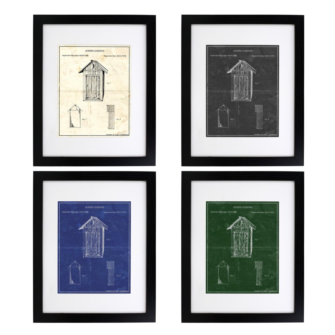 8x10 Printable Outhouse Patent Art Print. Downloadable Bathroom Wall ...